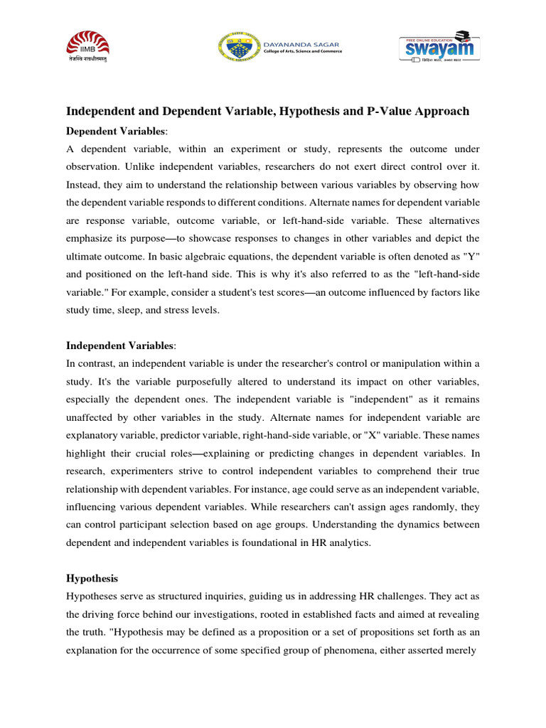 W6 - L3 - IV DV Hypothesis and Pvalue Approach | PDF | P Value ... W6 - L3 - IV DV Hypothesis and Pvalue Approach | PDF | P Value ...