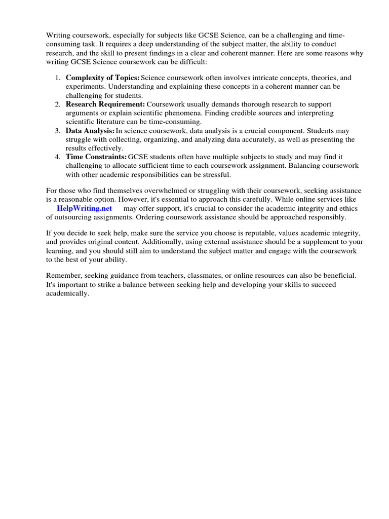 Gcse Science Coursework Case Study | PDF | Electronic Publishing | Science