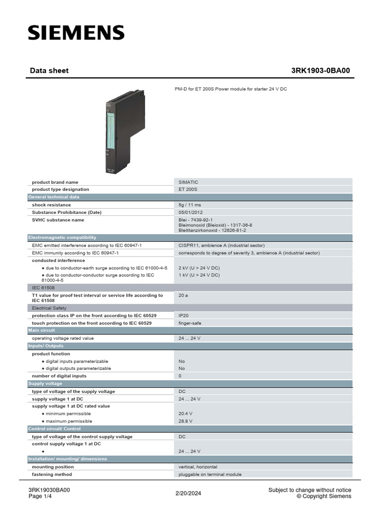 3RK19030BA00 Datasheet en | PDF | Electromagnetic Compatibility | Voltage