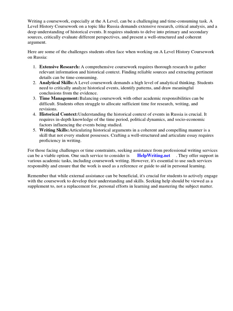 A Level History Coursework Russia | PDF | Facebook | Linked In