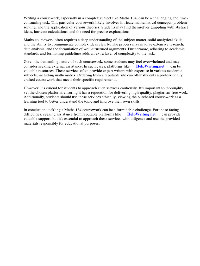 Maths 134 Coursework | PDF | Mathematics | Linked In