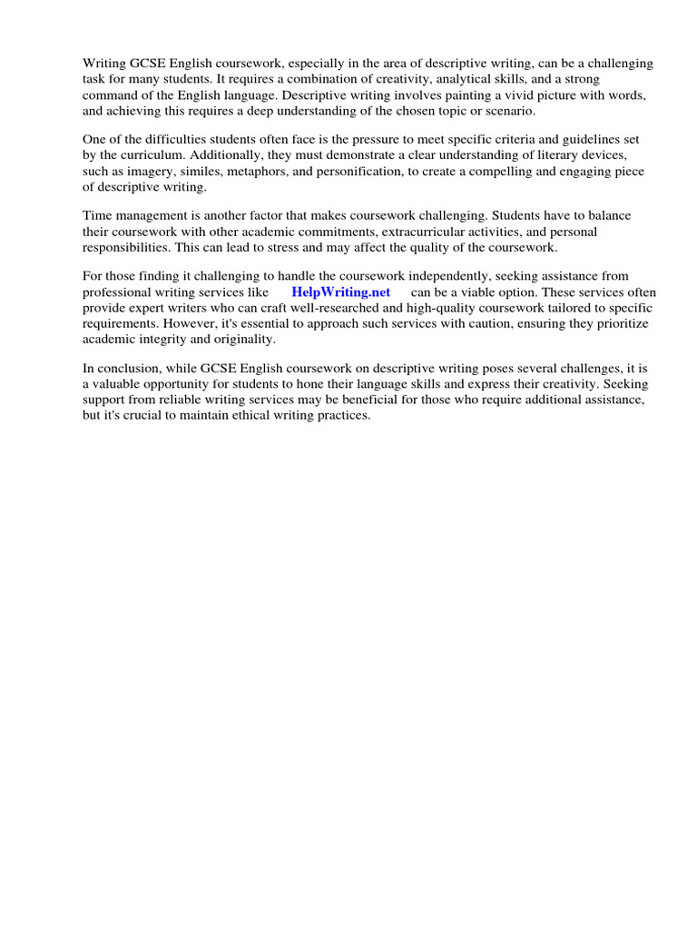 GCSE Descriptive Writing Guide | PDF | Facebook