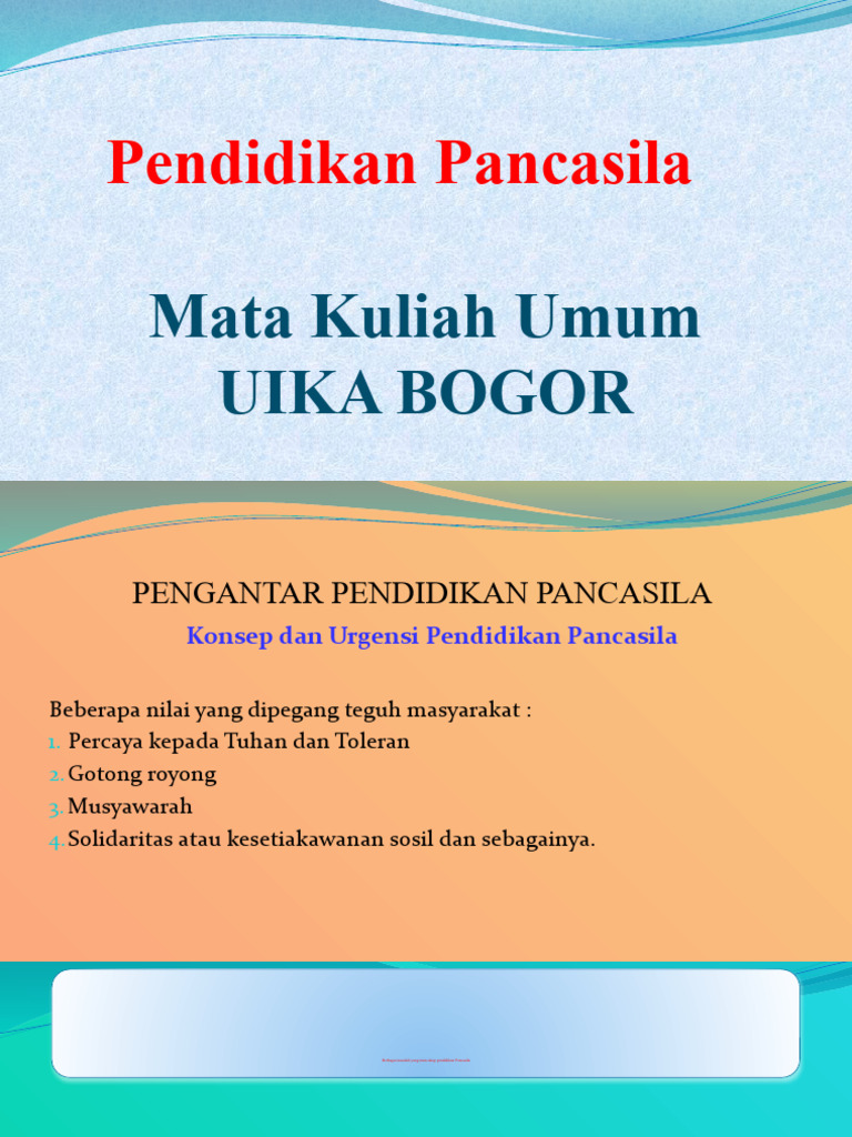 Konsep Urgensi Pendidikan Pancasila | PDF Konsep Urgensi Pendidikan Pancasila | PDF