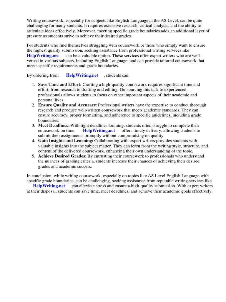 As Level English Language Coursework Grade Boundaries | PDF