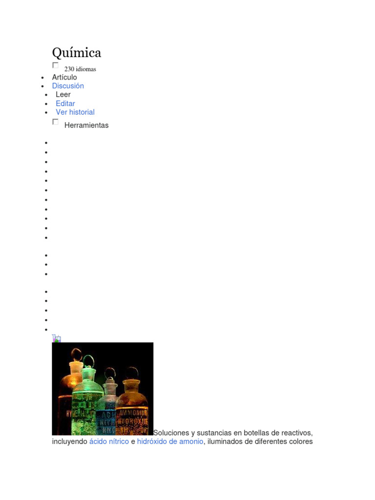 Qué estudia la química descriptiva | PDF | Química | Importar