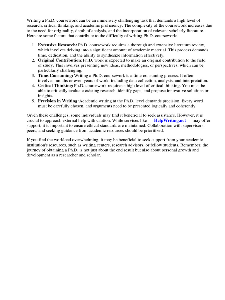 PHD Course Work | PDF