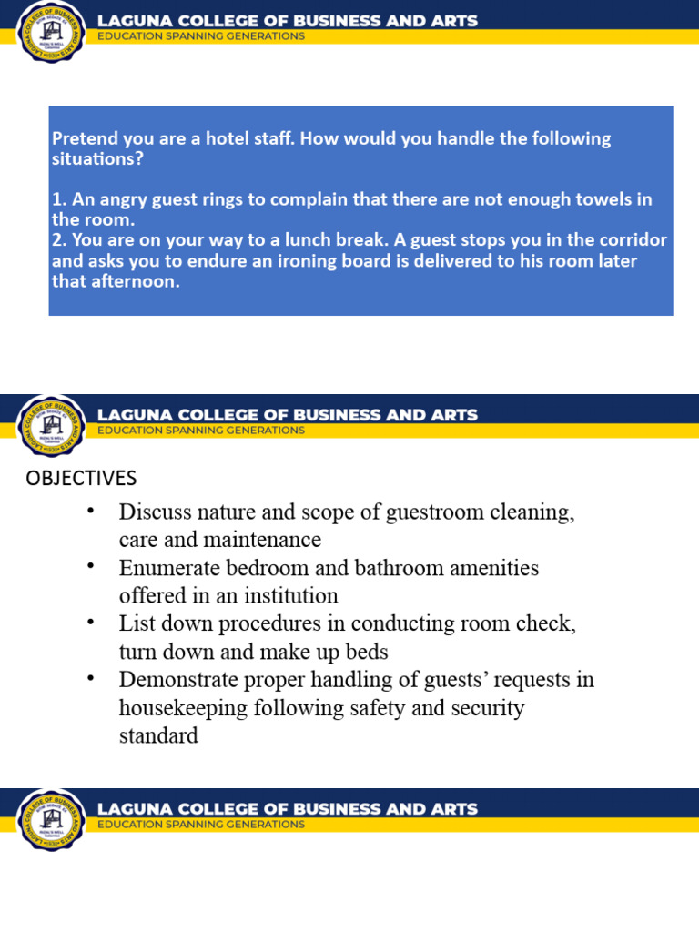 3 PPT Housekeeping | PDF | Bathroom | Bedroom