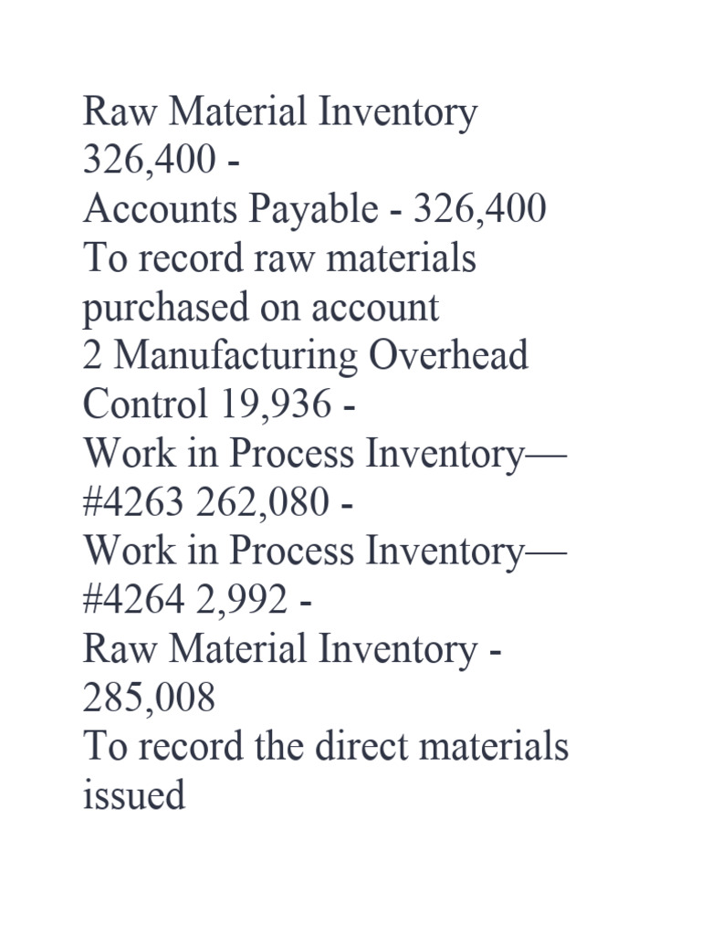 Raw Material Inventory 326 | PDF