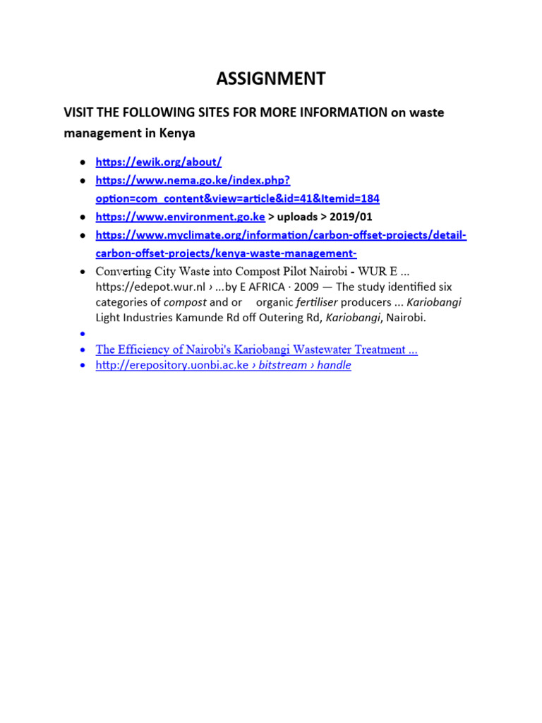 SZL 415 Solid Waste Assignment | PDF