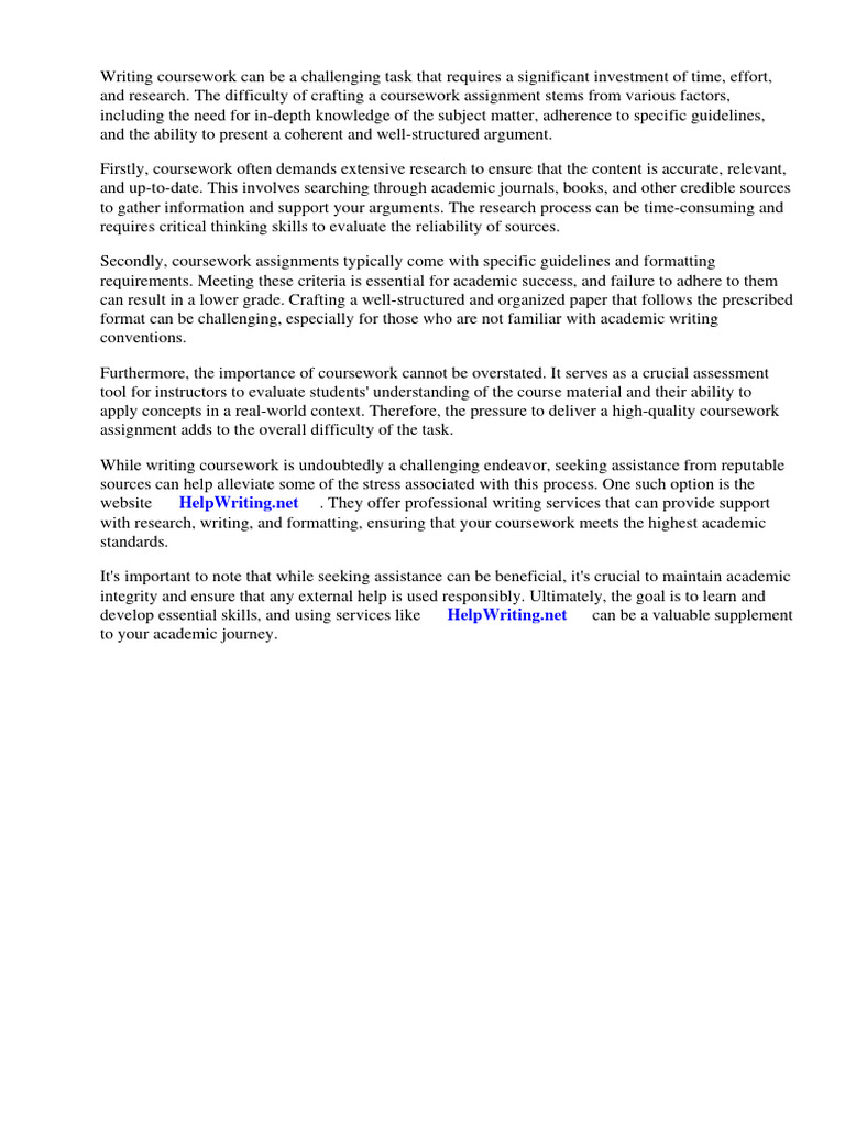 Why Coursework Is Important | PDF | Thesis | Essays