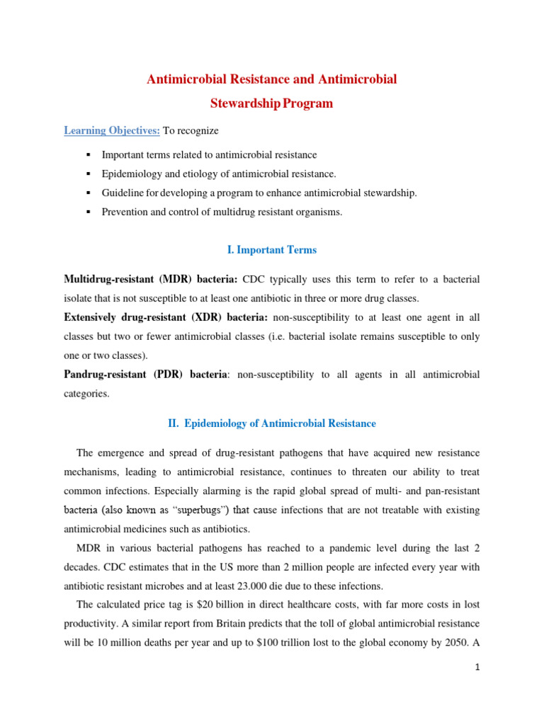 Antimicrobial - Stewardship - Program + MDRO | PDF | Antimicrobial ...