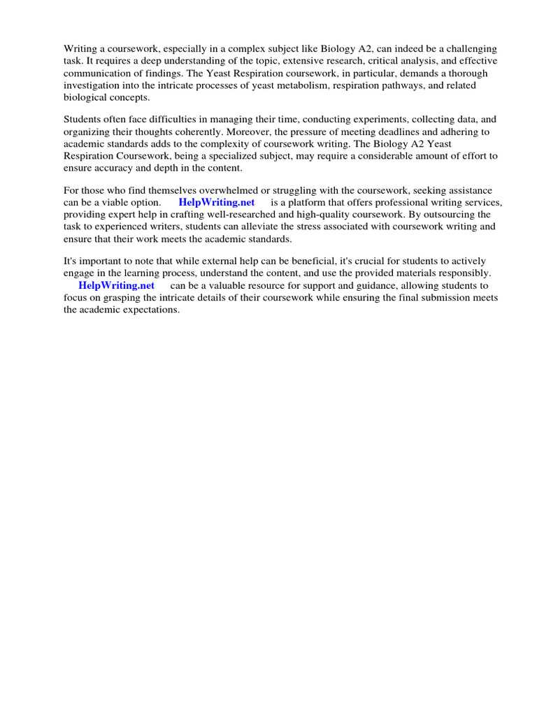 Biology A2 Yeast Respiration Coursework | PDF | Cellular Respiration ...