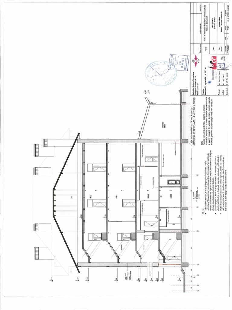Cladire Calatori - Releveu - Sectiune Transversala | PDF