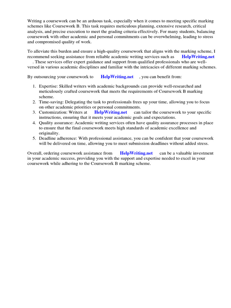 Coursework B Marking Scheme | PDF | Facebook | Linked In