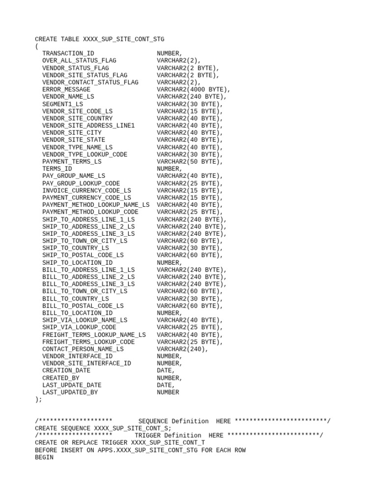 Create Staging Table, Triger, and Sequence | PDF | Computing | Computer ...