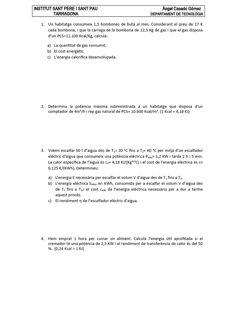 Ampliació de Problemes Tema 4 | PDF