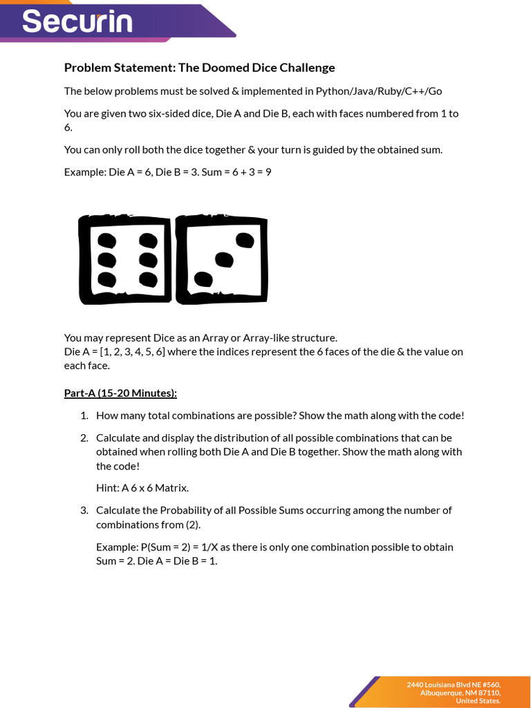 The Doomed Dice Challenge | PDF | Teaching Methods & Materials | Art