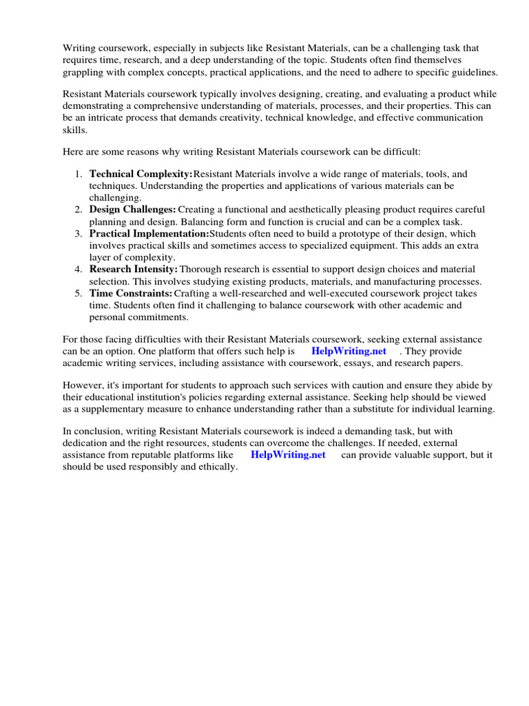 Resistant Materials Coursework Guide | PDF | Adhesive | Design