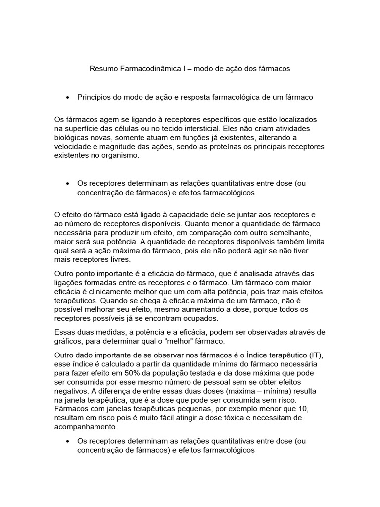 Resumo Farmaco Completo PDF