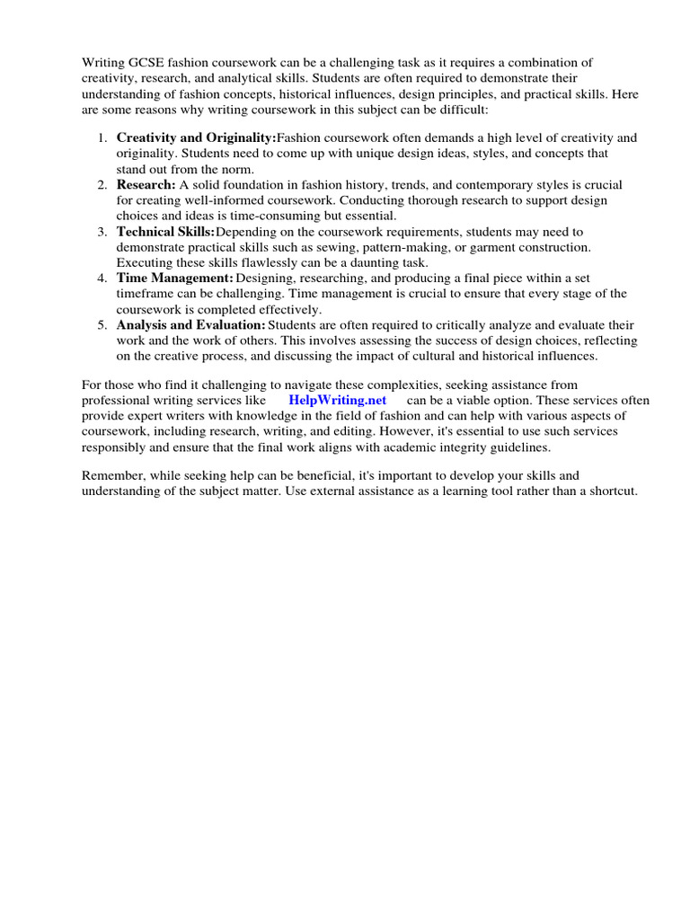 Gcse Fashion Coursework | PDF | Fashion | Clothing