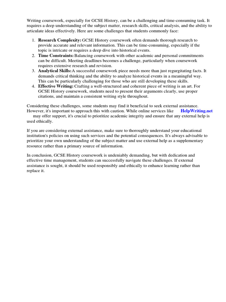 GCSE History Coursework Challenges Explained | PDF | Critical Thinking ...