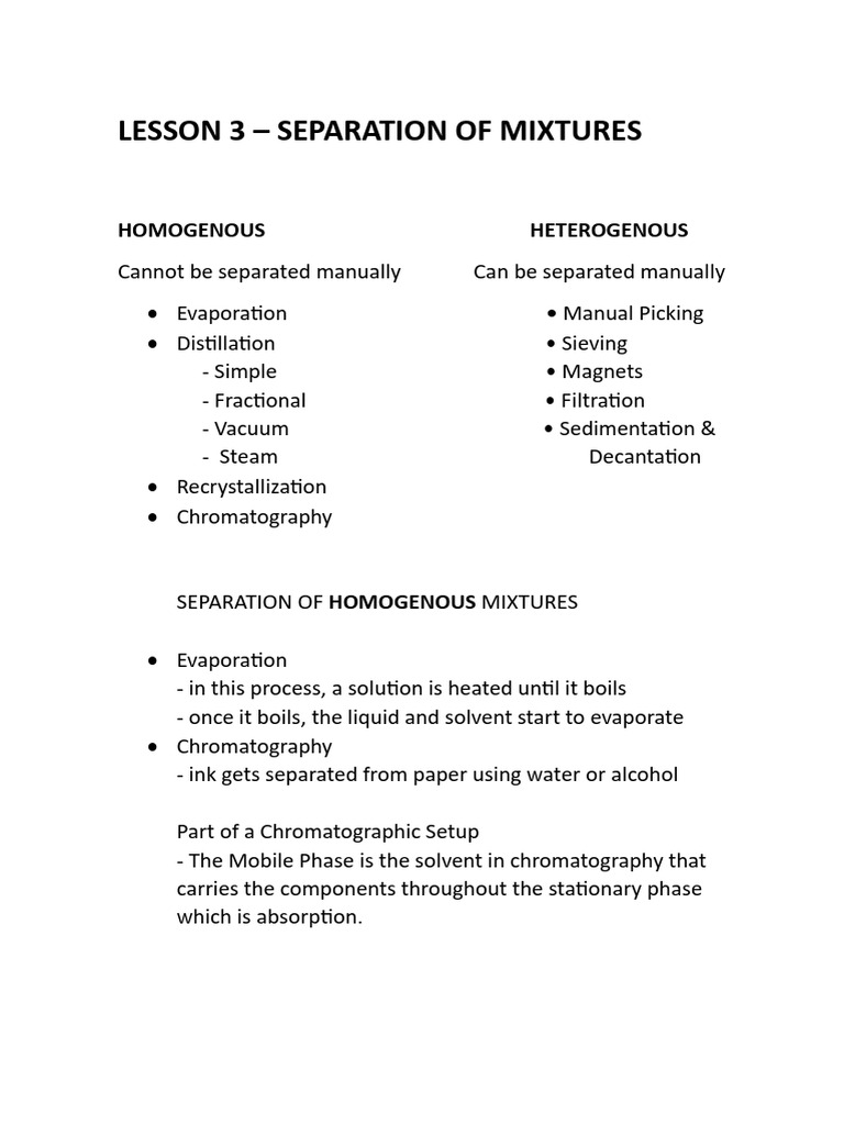 Lesson 3 | PDF | Mixture | Filtration