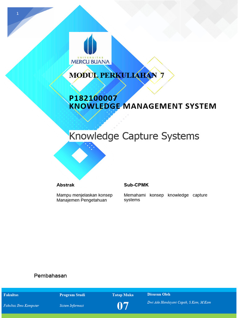 Modul 7 Knowledge Management System | PDF | Karier & Perkembangan ... Modul 7 Knowledge Management System | PDF | Karier & Perkembangan ...