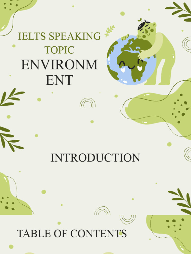 IELTS Speaking - Topic - Environment | PDF