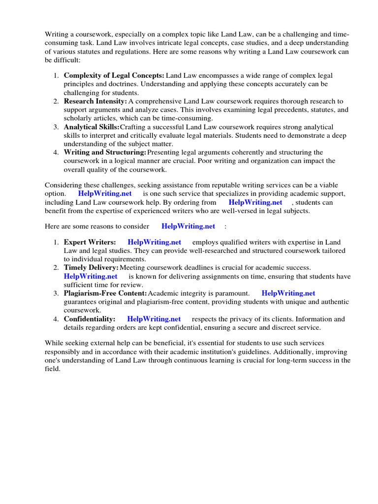 Land Law Coursework Help | PDF | Property | Thesis