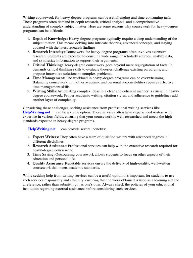 Coursework Heavy Degrees | PDF | Critical Thinking | Academic Degree