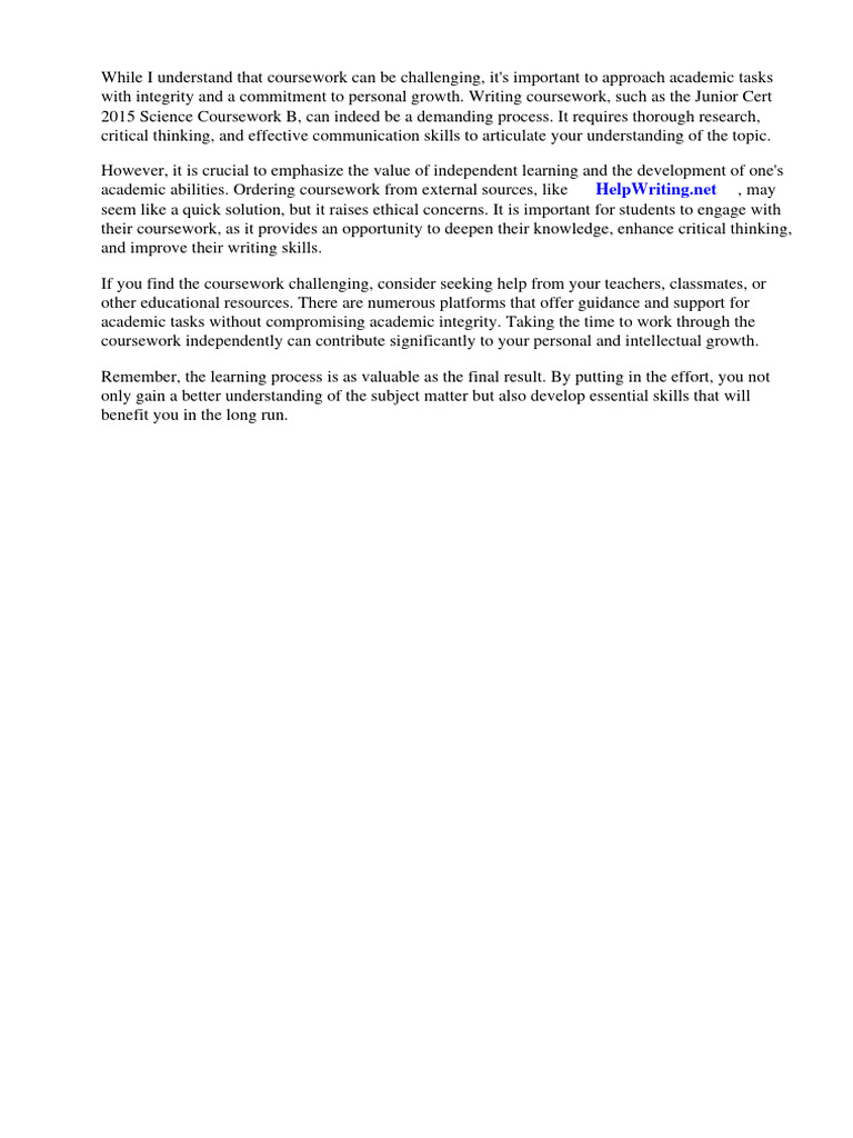 Junior Cert 2015 Science Coursework B | PDF | Critical Thinking | Science