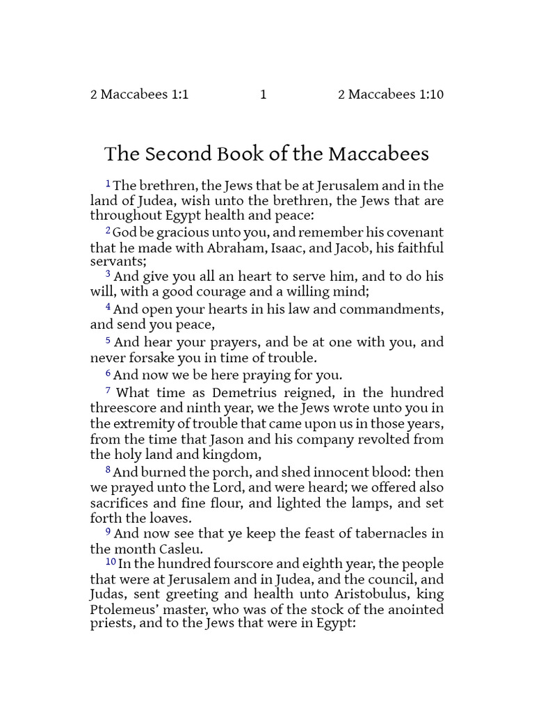 Maccabees 2 | PDF | Sacrifice | Thou