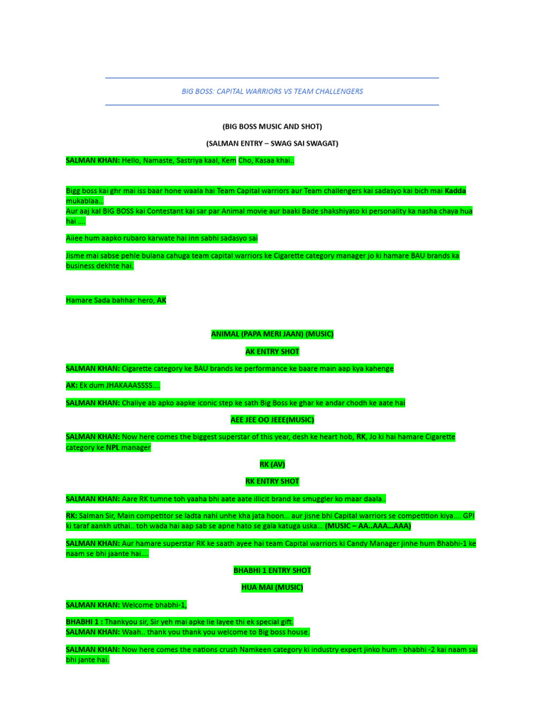 BIG BOSS Final Cut 2 | PDF