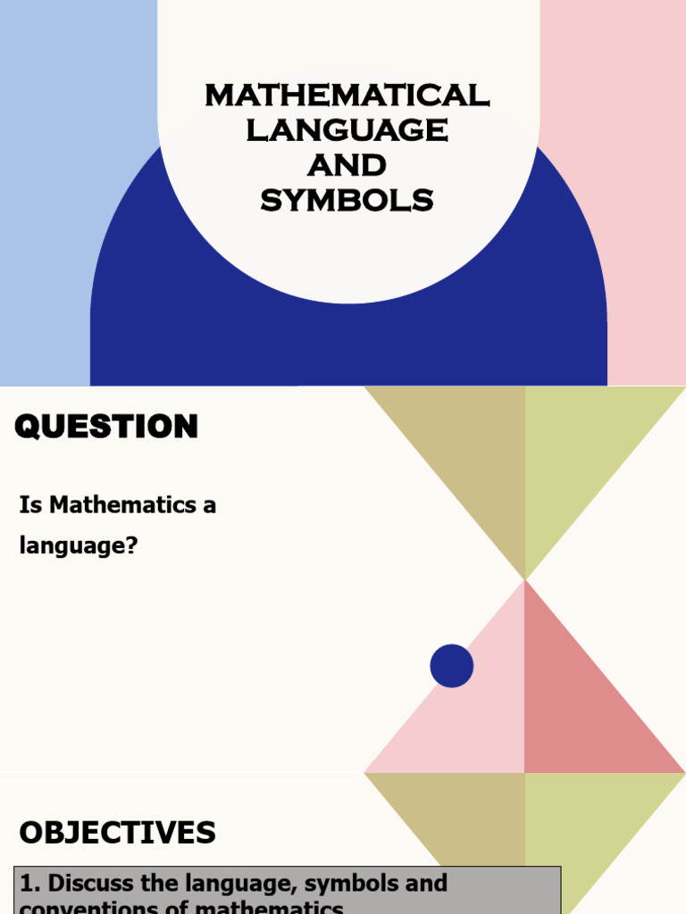 3.mathematical Language | PDF | Set (Mathematics) | Variable (Mathematics)
