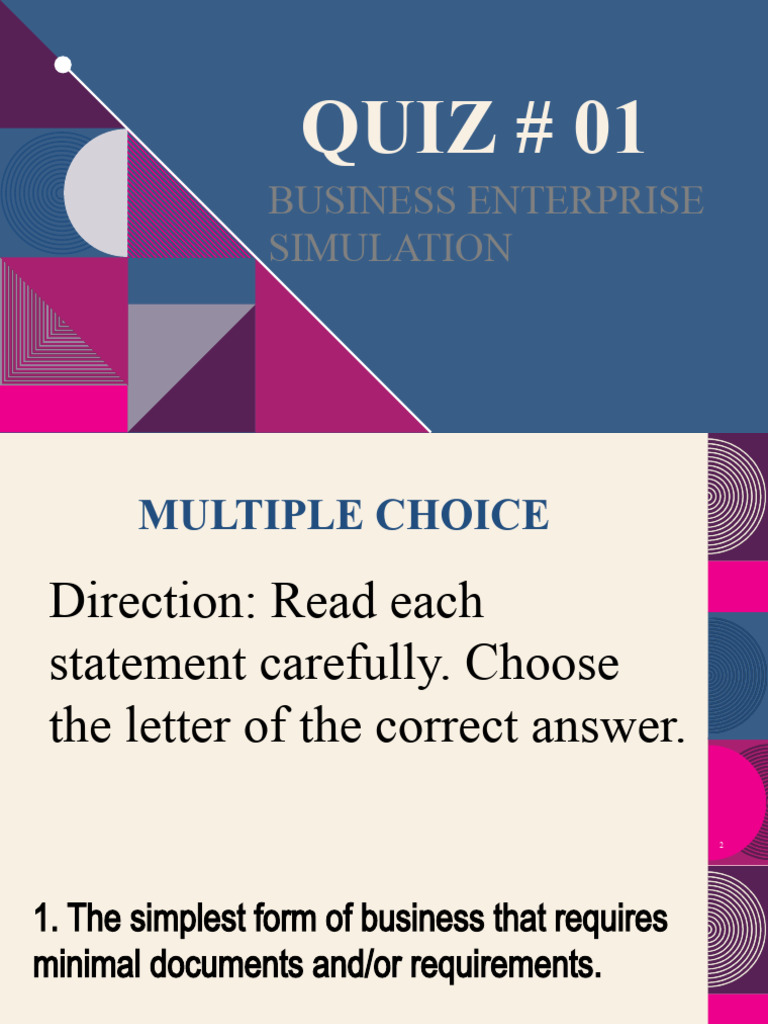 Quiz # 01 B. Simulation | PDF
