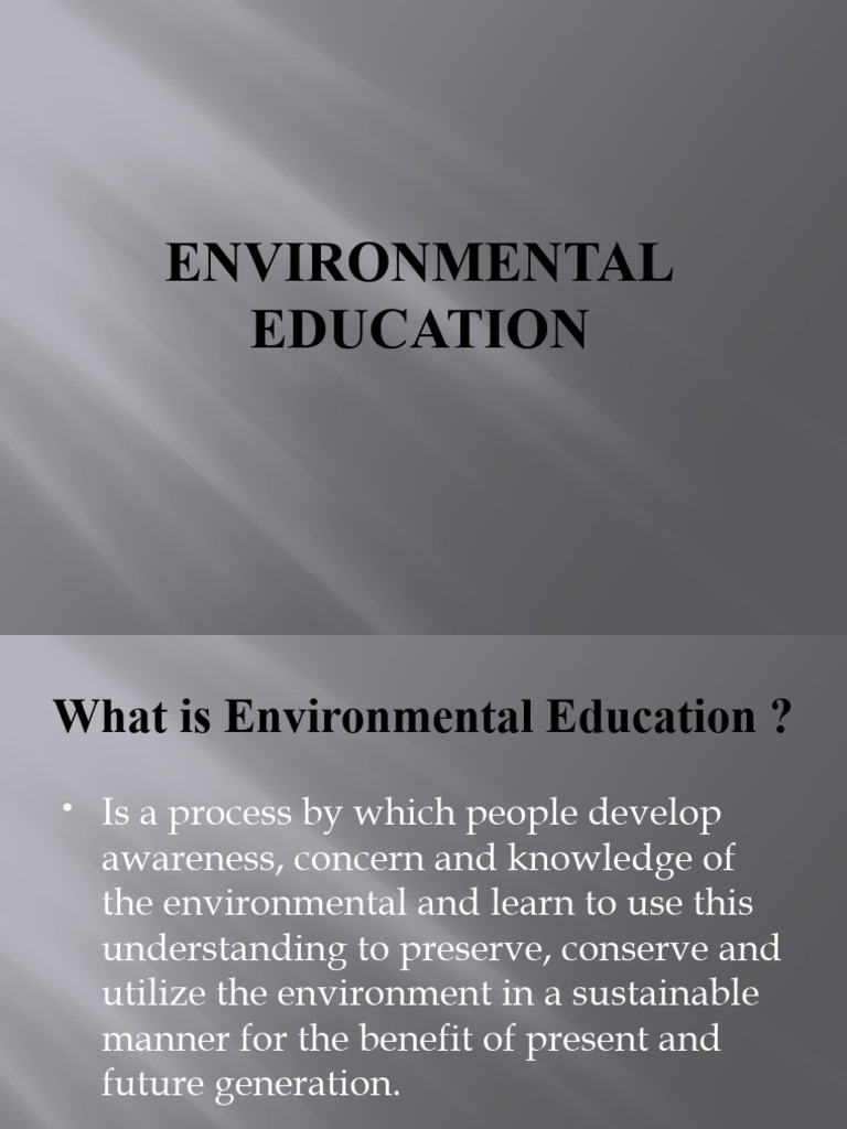 Environmental Education | PDF | Natural Environment | Knowledge