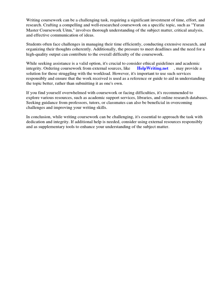 Yuran Master Coursework Uitm | PDF