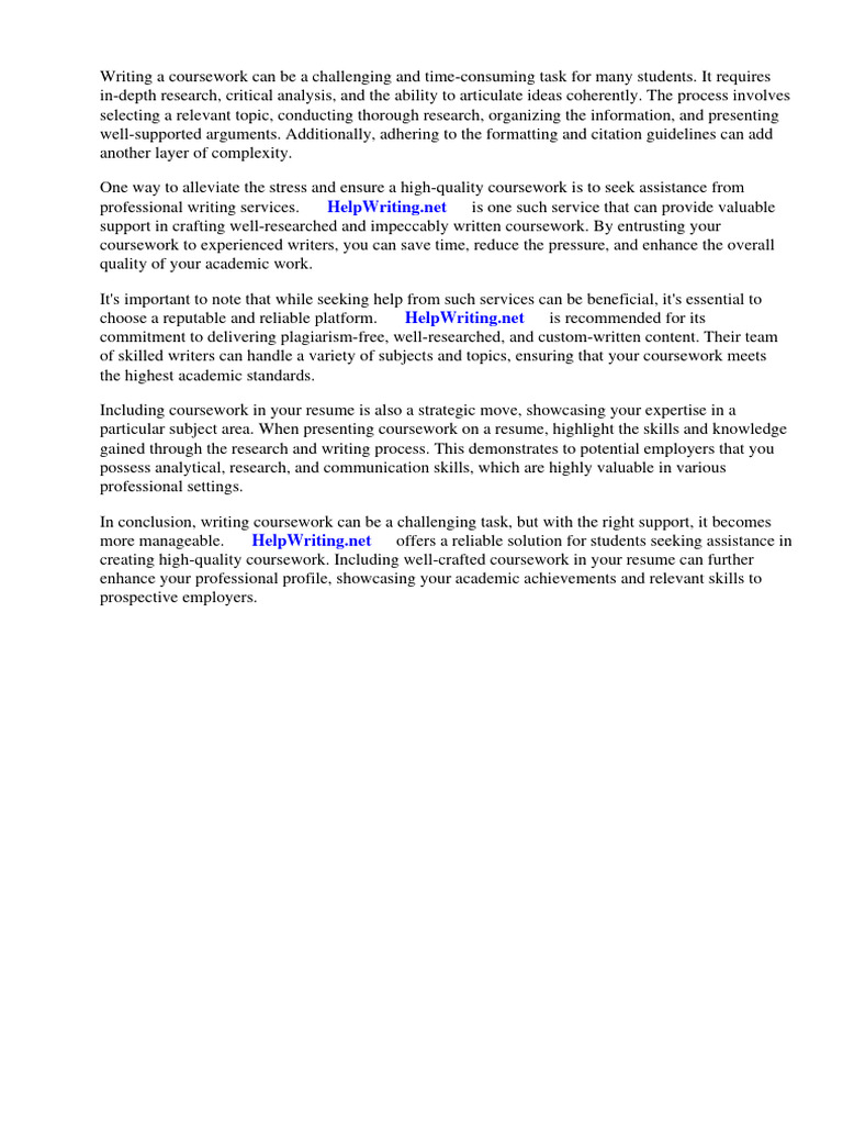 Coursework in Resume Sample | PDF | Résumé | Academic Degree