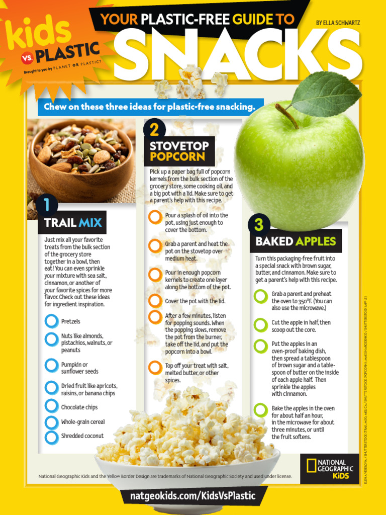 Plastic Free Snacks | PDF | Popcorn | Fruit
