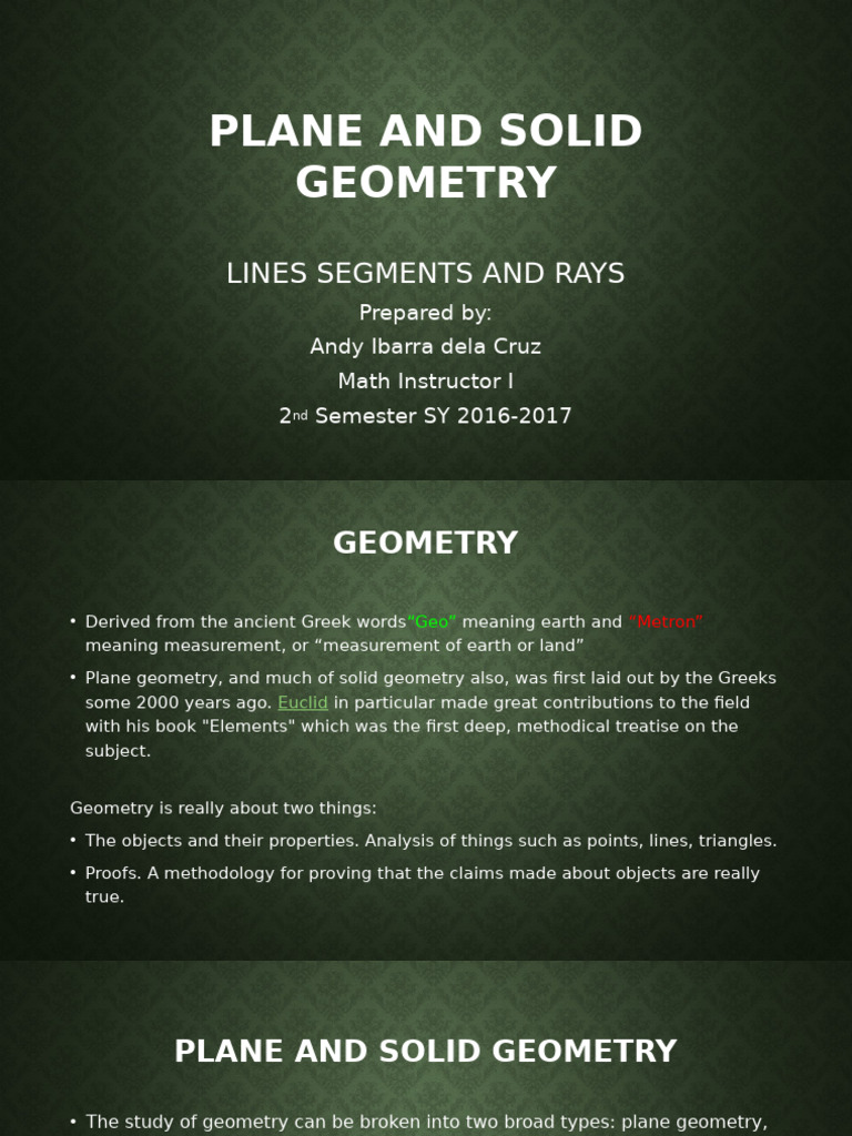 Plane and Solid Geometry | PDF | Line (Geometry) | Triangle