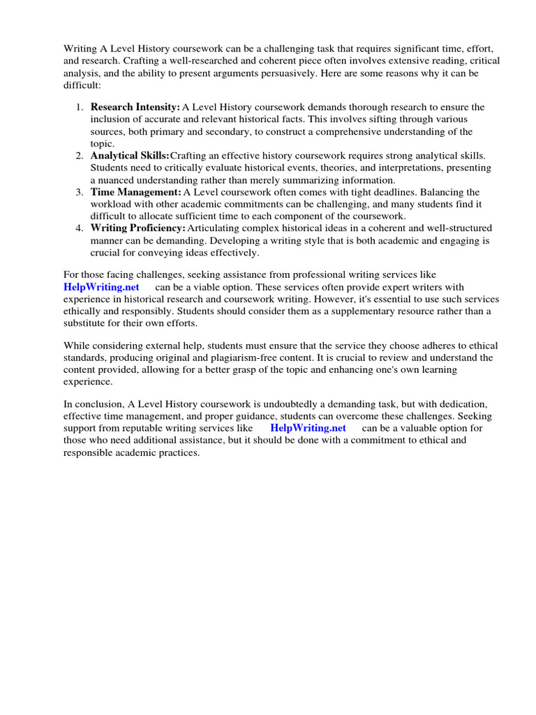 How To Start A Level History Coursework | PDF | Historian | Experience