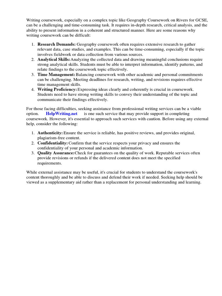 Geography Coursework Rivers Gcse | PDF | River | Erosion