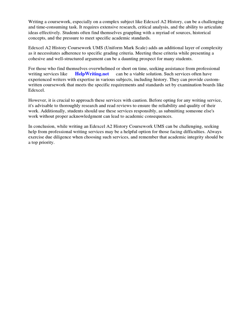Edexcel A2 History Coursework Ums | Download Free PDF | Qualifications Edexcel A2 History Coursework Ums | Download Free PDF | Qualifications