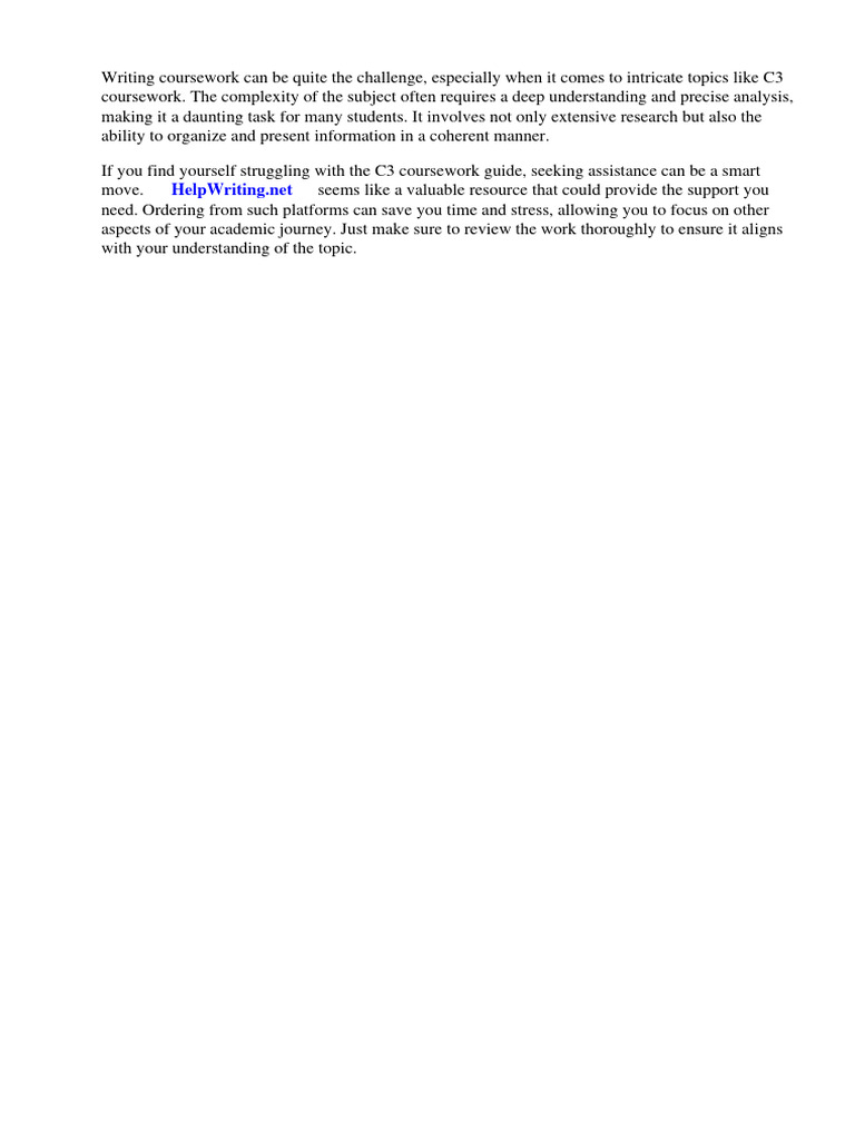 c3 Coursework Guide | PDF
