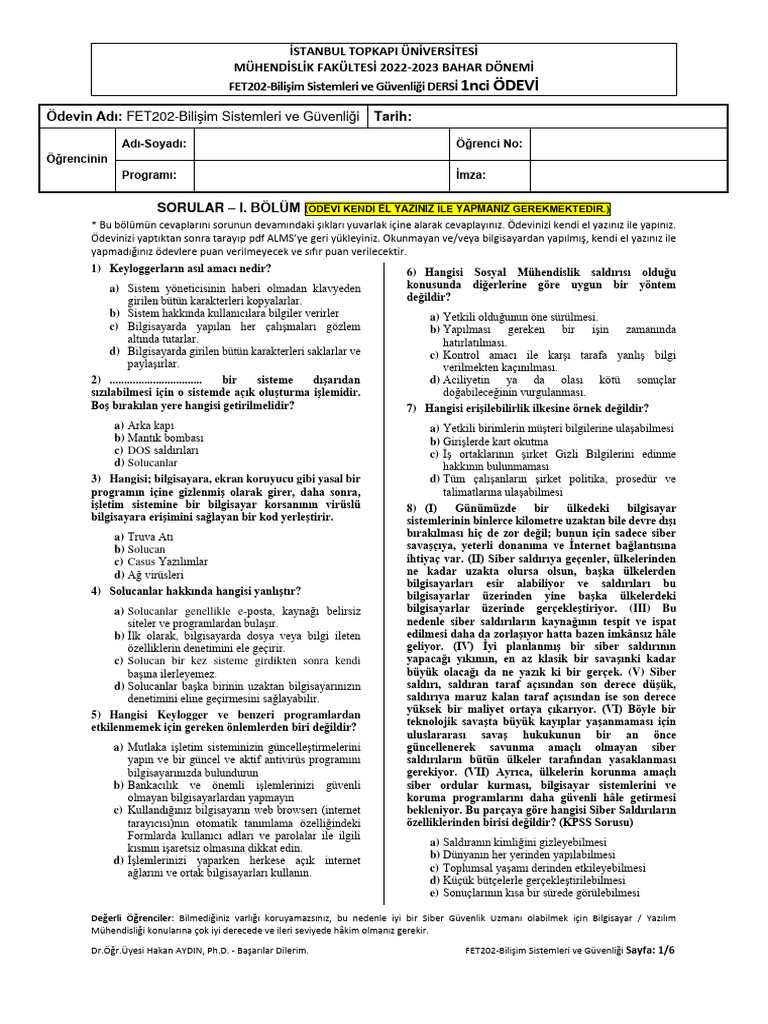 FET202-1nci ODEV | PDF
