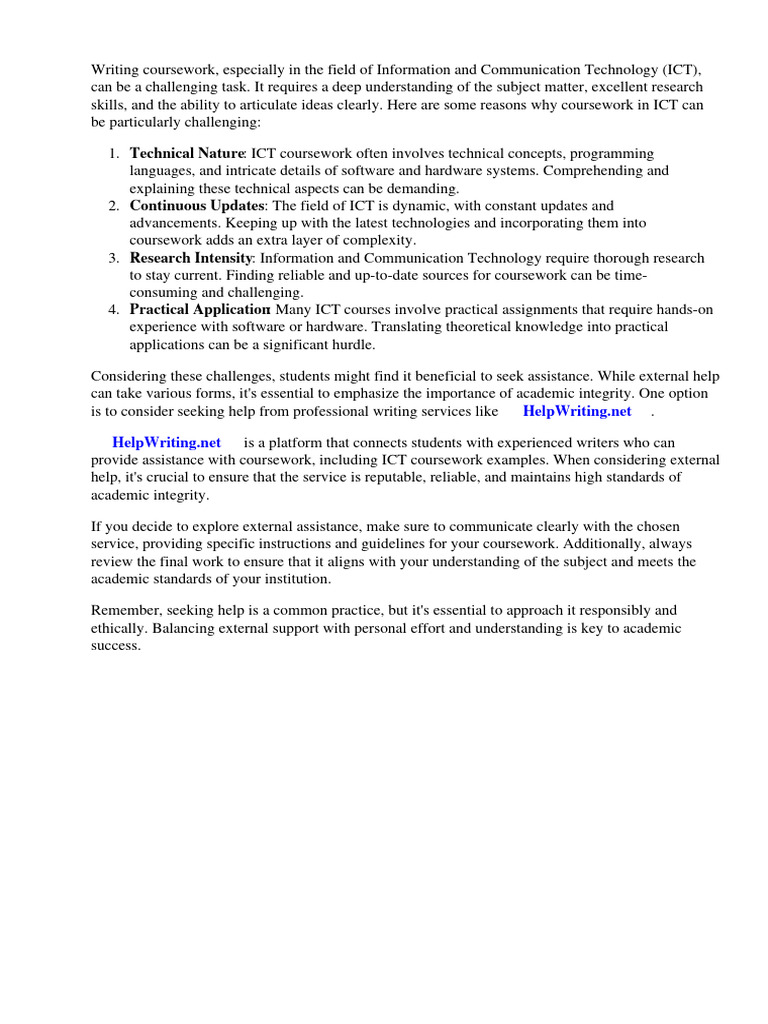 As Ict Coursework Examples | PDF | Spreadsheet | Information And Communications Technology