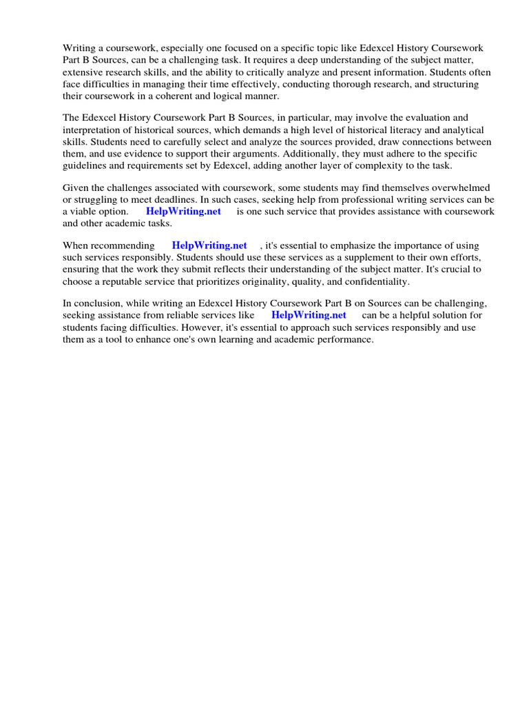 Edexcel History Coursework Part B Sources | PDF