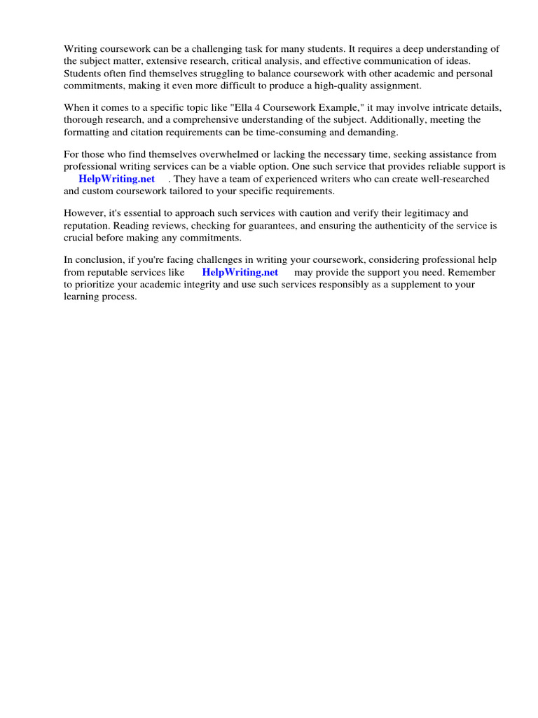 Ella 4 Coursework Example | PDF | Motivation | Motivational