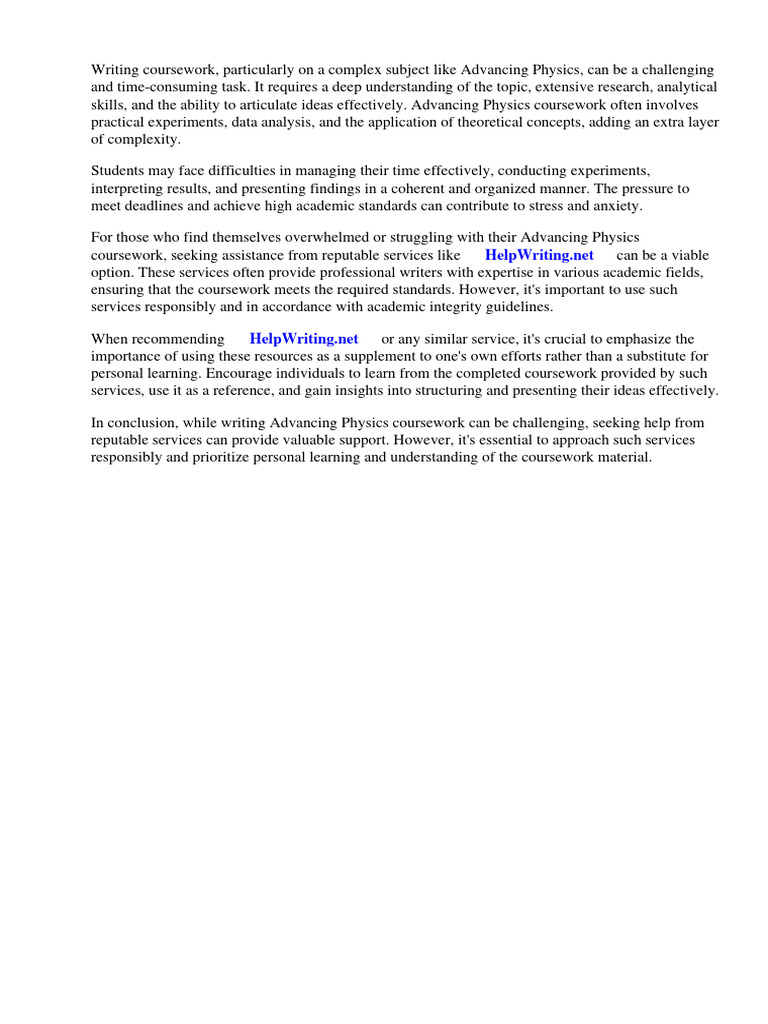 Advancing Physics Coursework Handbook | PDF | Physics | Teaching Mathematics