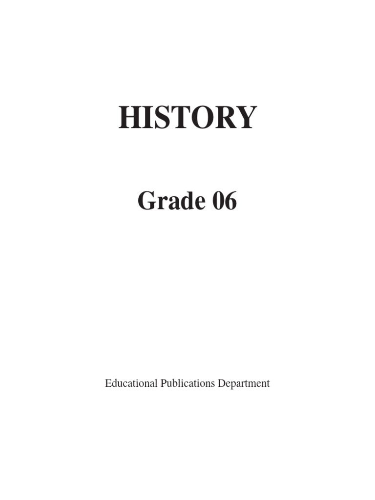 Grade 06 History Textbook English Medium New Syllabus PDF Human